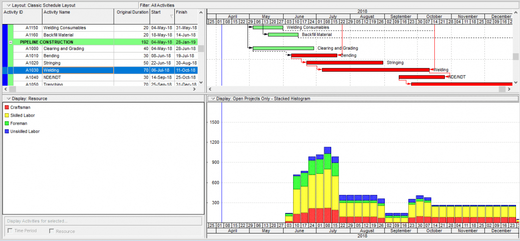 Stacked Bar Chart and Primavera P6 Stacked Histogram