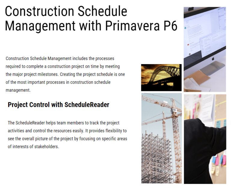 Construction Schedule Management with Primavera P6