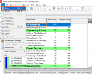 A Sample Construction Schedule in Primavera P6