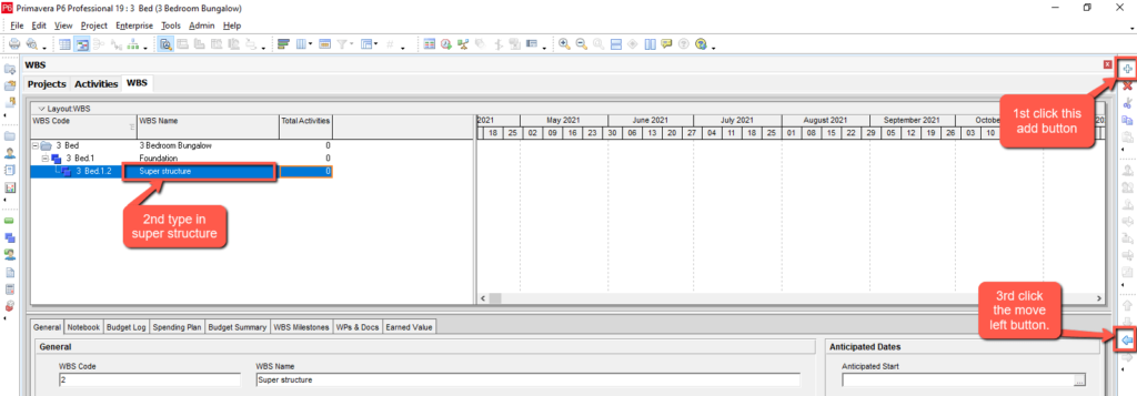 A Sample Construction Schedule in Primavera P6