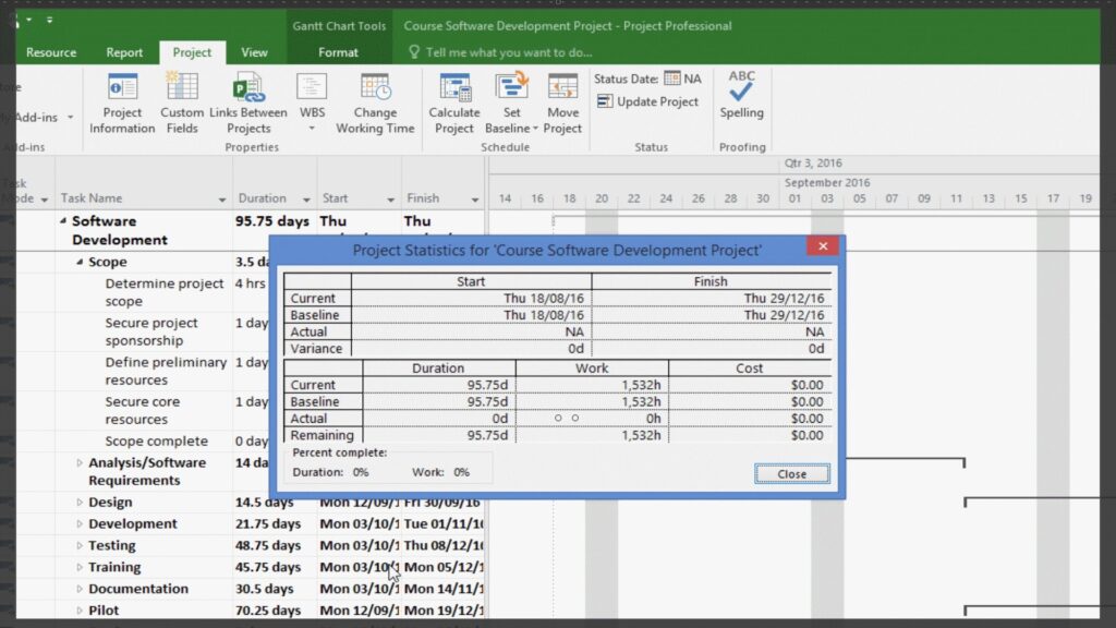Microsoft Project Tutorial Introduction To Baselines