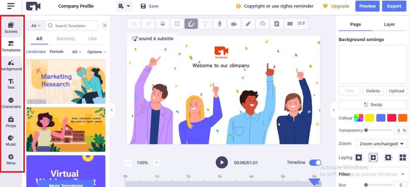 Display Clear Report with Online Animation Maker