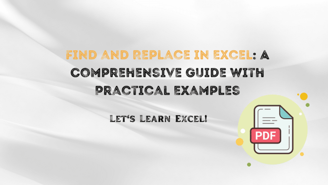Find And Replace In Excel A Comprehensive Guide With Practical Examples Projectcubicle